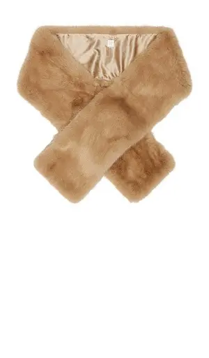HELSA Faux Fox Scarf In Tan