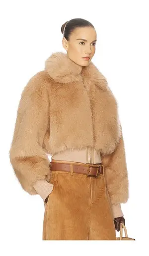 HELSA Faux Fox Bomber Jacket