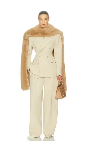 HELSA Double Breasted Curve Jacket In Very Heavy Crepe
