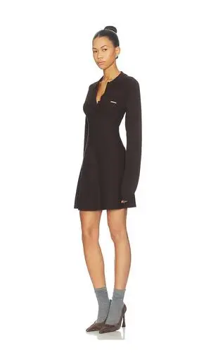ROTATE BY BIRGER CHRISTENSEN Slinky Knit Polo Dress - Mole