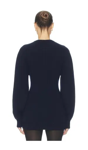 HELSA Devika Wool Cashmere Cardigan - Navy