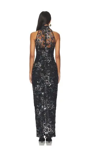 SAU LEE Sequin Embellished Maxi Dress - Black