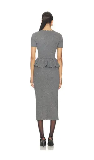 SELF-PORTRAIT Peplum Knit Midi Dress