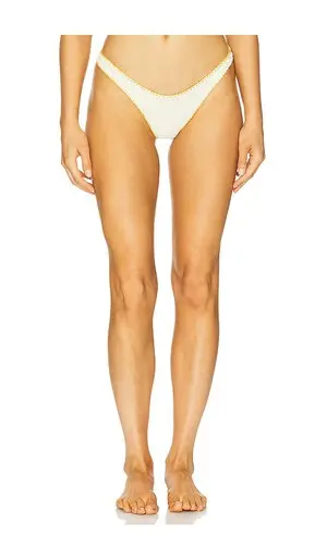 Luli Fama Luxe Stitch Brazilian Bikini Bottom - Ivory