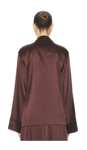 HELSA Silk Charmeuse Pajama Shirt