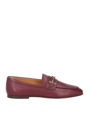 TOD'S Burgundy Leather Loafers With Horsebit Detail