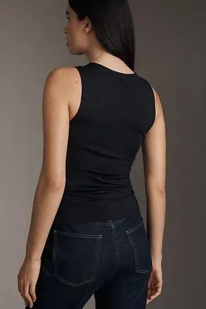Maeve Sleeveless Twist Tank Top - Black