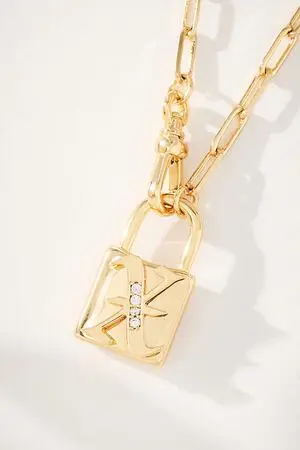 Anthropologie Monogram Pendant Necklace - X