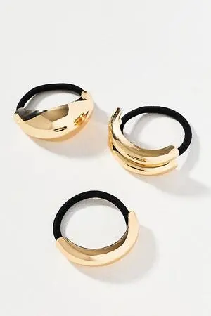 Anthropologie Cuff Hair Ties Set Of 3 - Gold