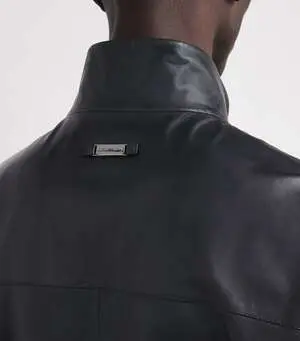 Emporio Armani Leather Funnel-neck Jacket