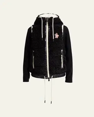 Moncler Teddy Fleece Padded Vest - Black