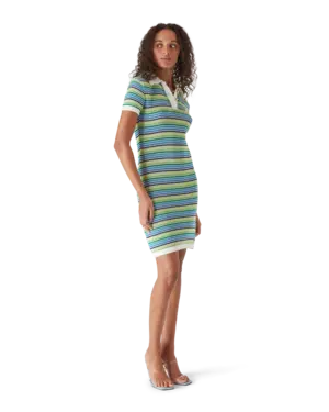 Casablanca Stripe Short Sleeve Midi Dress