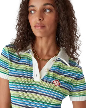 Casablanca Stripe Short Sleeve Midi Dress