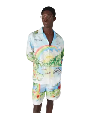 Casablanca Aloha Long Sleeve Silk Shirt - Multicolor