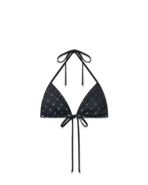 Casablanca Degrade Monogram Triangle Bikini Top - Black