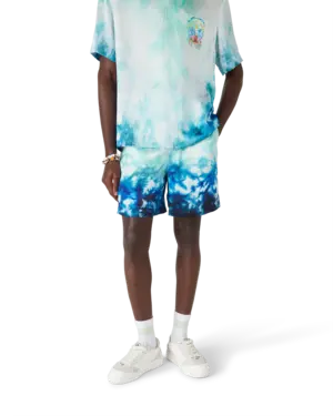 Casablanca Surf Lotus Silk Shorts - Multicolor