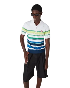 Casablanca Gradient Stripe Short Sleeve Polo Shirt
