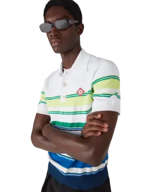 Casablanca Gradient Stripe Short Sleeve Polo Shirt
