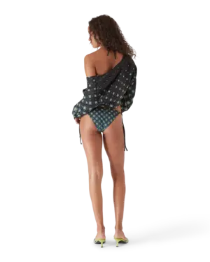 Casablanca Degrade Monogram Bikini Bottom - Black