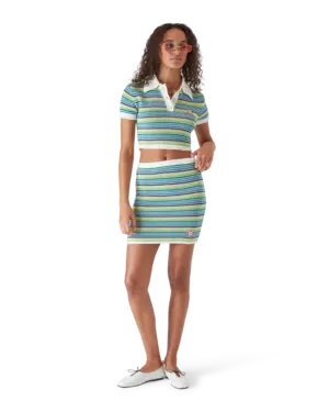 Casablanca Stripe Short Sleeve Polo Shirt - Multicolor