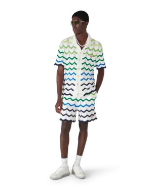 Casablanca Wave Knitted Shorts - Multicolor
