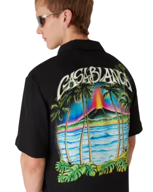 Casablanca Volcano Short Sleeve Jacquard Shirt - Multicolor
