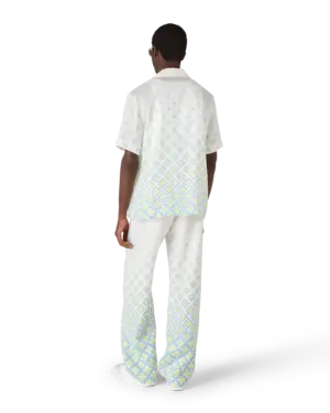 Casablanca Degrade Monogram Short Sleeve Linen Shirt - Multicolor