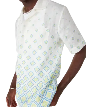 Casablanca Degrade Monogram Short Sleeve Linen Shirt - Multicolor