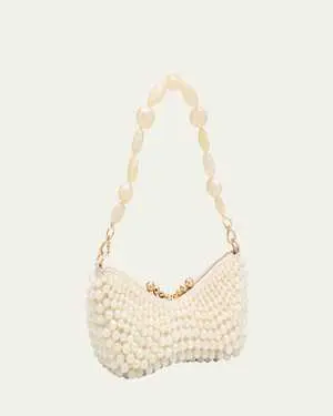 Cult Gaia Mercier Beaded Zip Shoulder Bag