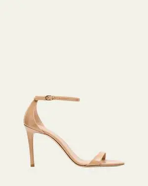 STUART WEITZMAN Nudist Ii Patent Ankle-strap Sandals - Beige