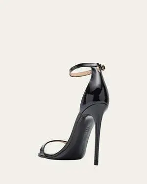 STUART WEITZMAN Nudist Ii Patent Ankle-strap Sandals - Black
