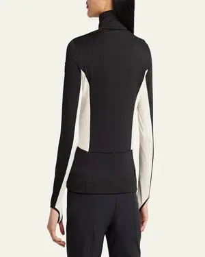 Moncler Polartec Base Layer Zip Turtleneck - Black