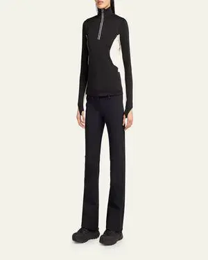Moncler Polartec Base Layer Zip Turtleneck - Black