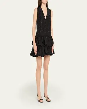 Sea Alberta Embellished Bubble-hem Mini Dress