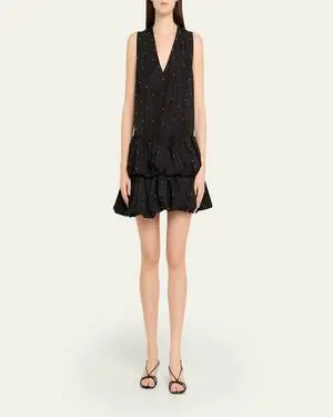Sea Alberta Embellished Bubble-hem Mini Dress