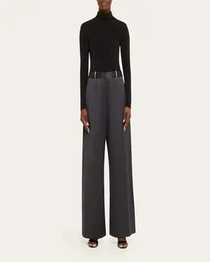 GRACE LING Claw Belt Loop Wool Trousers