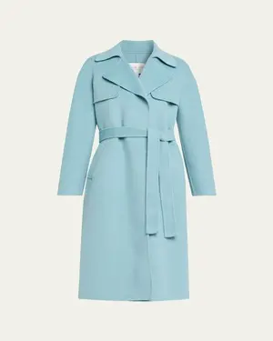 Michael Kors Wrap-front Wool Coat - Seaglass