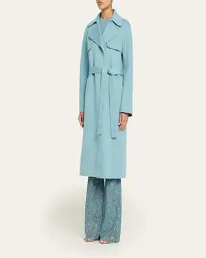 Michael Kors Wrap-front Wool Coat - Seaglass