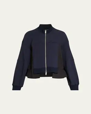 3.1 Phillip Lim Asymmetric Ripstop Panel Sport Jacket - Midnight
