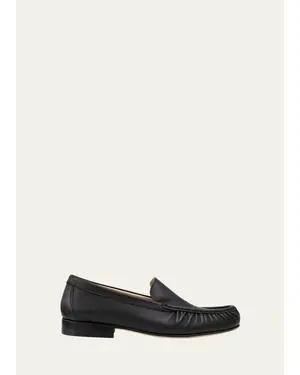 Manolo Blahnik Leonda Leather Loafers - Black