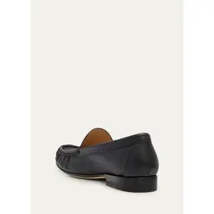 Manolo Blahnik Leonda Leather Loafers - Black