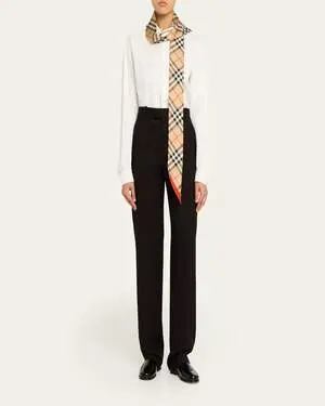 Burberry Skinny Contrast Check Silk Scarf