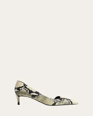 Khaite Snake-effect Leather D'orsay Pumps