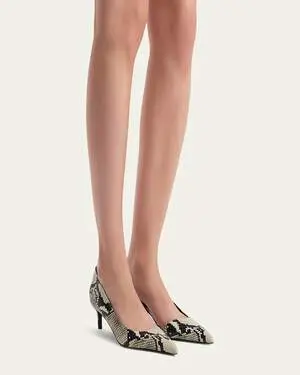 Khaite Snake-effect Leather D'orsay Pumps
