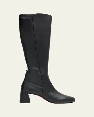 CHRISTIAN LOUBOUTIN 55mm Jane Botta Leather Knee-high Boots - Black