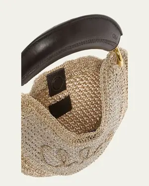 Chloé Mini Hobo Bag In Metallic Crochet - Silver