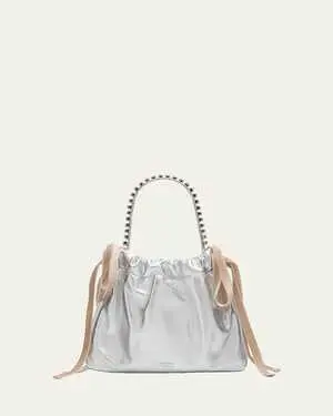 JIMMY CHOO Mini Metallic Leather Top-handle Bag
