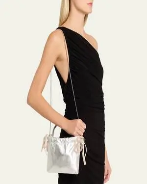JIMMY CHOO Mini Metallic Leather Top-handle Bag