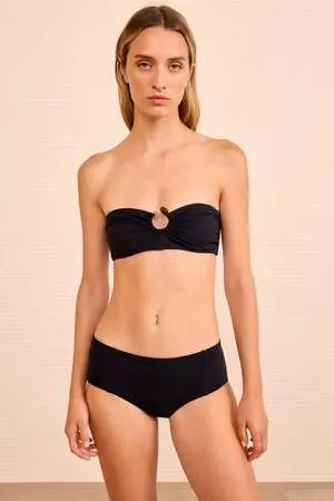 Ulla Johnson Corfu Bandeau Bikini Top With Ring Detail - Noir