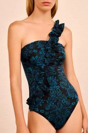 Ulla Johnson Capri One Shoulder Maillot - Eclipse Flora